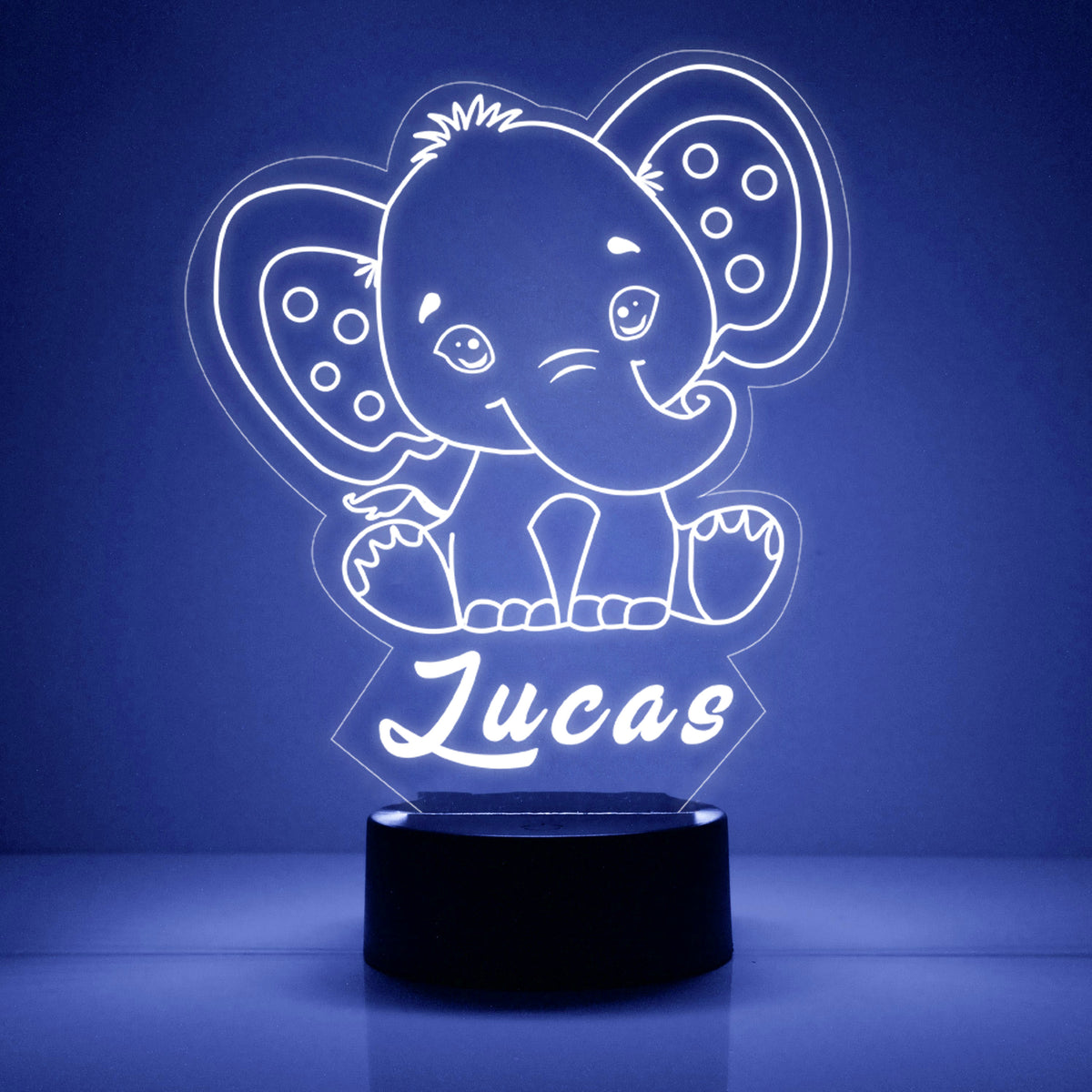 Custom Elephant Night Lights with Name / 7 Color Changing LED Lamp V02 ...